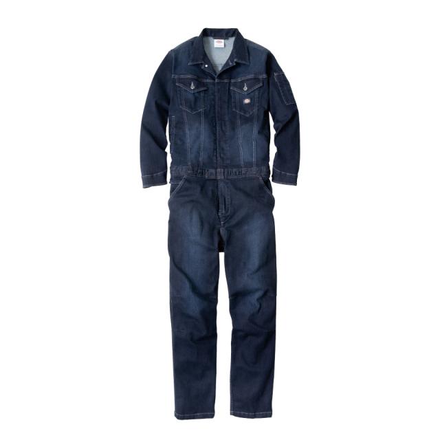 ディッキーズ Dickies ストレッチシルキーデニムツナギ INDIGO L D-686