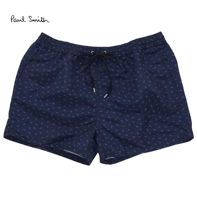 Paul Smith ポールスミス MEN SHORT SATURN SPECIAL M1A 239B A40335 47 メンズ 水着 ショートパンツ グラフィックプリント ネイビー メール便