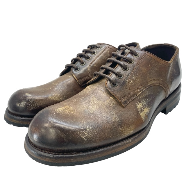 ドルチェ&ガッバーナ ドルガバ CA5836 ローファー ドレスシューズ ヴィンテージ加工 シューズ ブラウン DOLCE&GABBANA  [サイズ9(約28cm)]