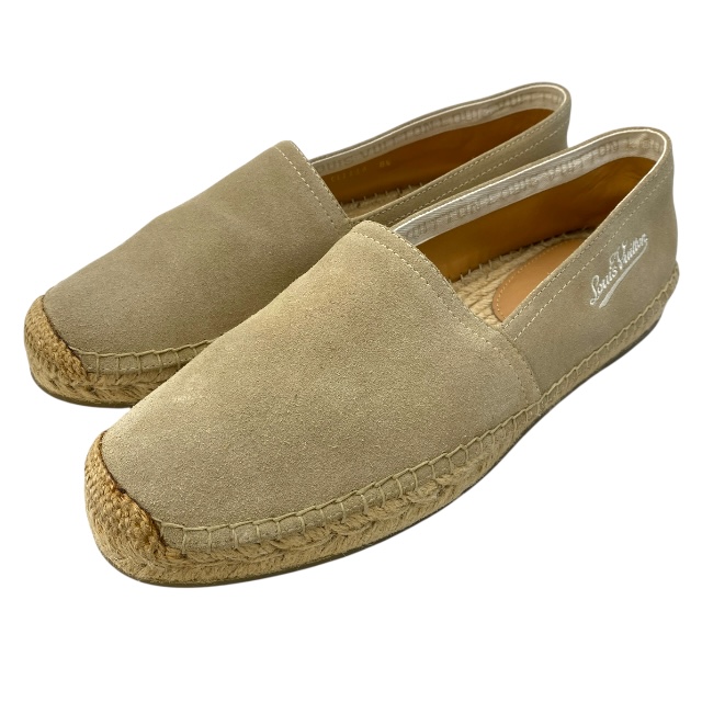 ルイ ヴィトン CL1116 ジュート ビダールライン エスパドリーユ スリッポン ベージュ スエード 麻 LOUIS VUITTON[サイズ8 1/2(約27.5cm)]