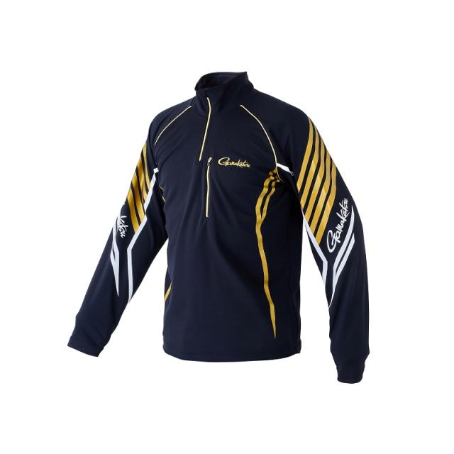 がまかつ GM3697 コカゲマックスジップシャツ L ブラック/ゴールド