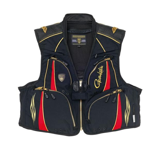 がまかつ GM2324 ウィンドストッパー ショートメッシュベスト L ブラック