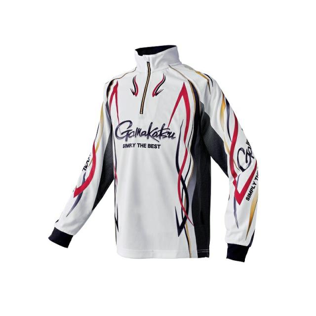 がまかつ GM3734 2WAYプリントジップシャツ (長袖) ホワイト M