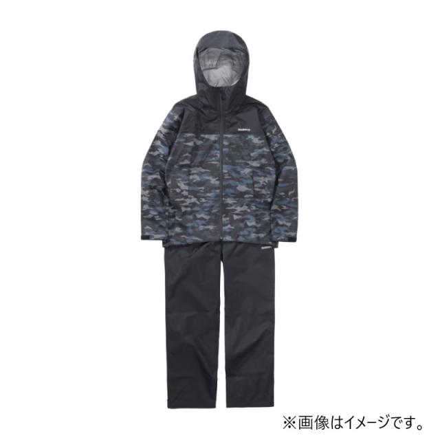 シマノ RA-047X 3レイヤー レインスーツ S ブラックマルチカモ