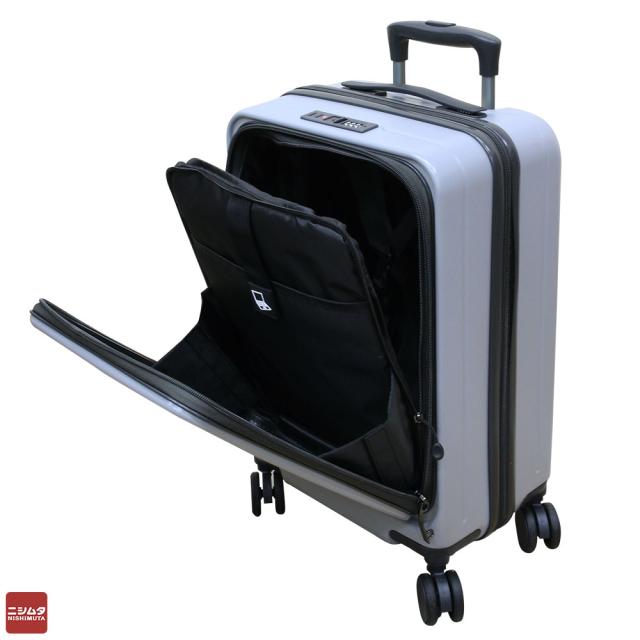 N'eeds! フロントドア式 キャリーケース 36L FO-G36 アルティメットグレー スーツケース フロントオープン かばん ビジネス 旅行 出張 機内 持ち込み 拡張機能 軽量 頑丈 TSAロック 【N's】
