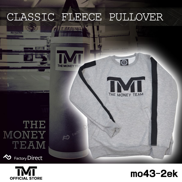 tmt-mo43-2ek THE MONEY TEAM ザ・マネーチーム トレーナー CLASSIC FLEECE PULLOVER 灰色ベース×黒ロゴ フロイド・メイウェザー ボクシング メンズ プリント アメリカ TMT WBC WBA( メイウェザー ジャケット フロイドメイウェザー )