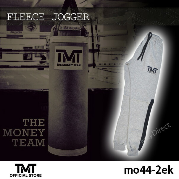 tmt-mo44-2ek ザ・マネーチーム ジョガーパンツ FLEECE JOGGER 灰ベース×黒色ロゴ ジャージ フロイド・メイウェザー ボクシング メンズ THE MONEY TEAM TMT WBC WBA(スポーツ ランニング メイウェザー トレーニング パンツ ジョギング)