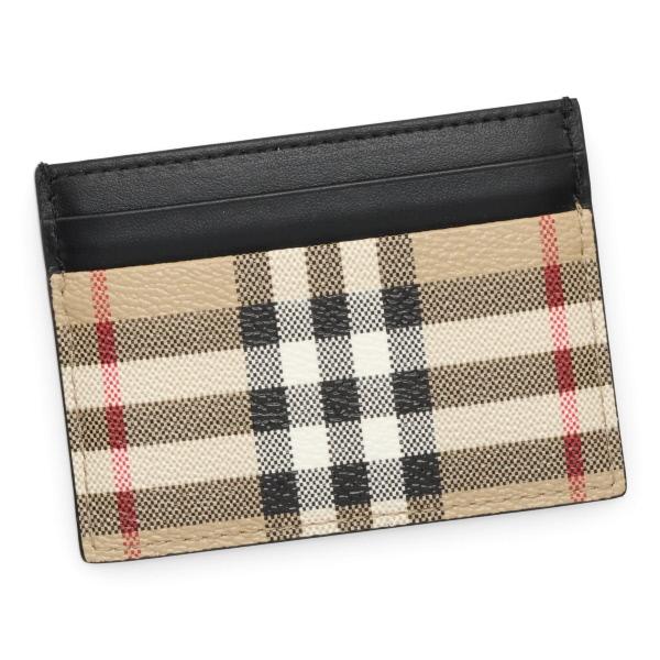バーバリー カードケース BURBERRY チェック＆レザー ベージュ 8069822