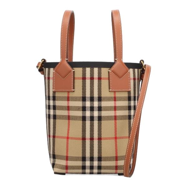 バーバリー バッグ レディース BURBERRY ミニロンドン トートバッグ 8070461 ベージュ+ブラウン