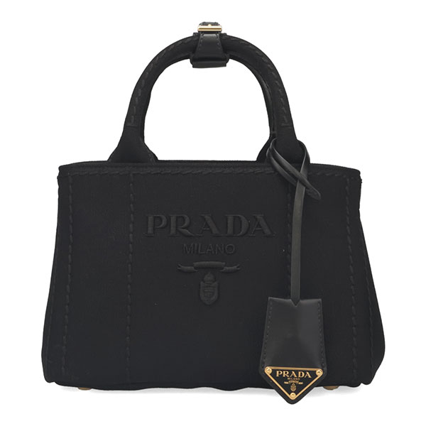 プラダ バッグ レディース PRADA カナパ コットンキャンバス ミニハンドバッグ 1BA038 2CYA F0002 NERO ブラック