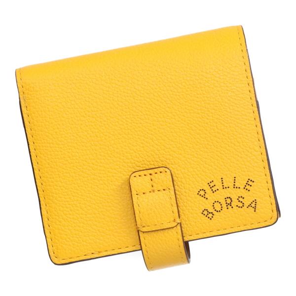 ペレボルサ 財布 レディース PELLE BORSA ベリーグッズ 二つ折りミニ財布 7202 YE イエロー