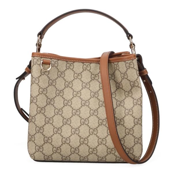 グッチ バッグ レディース GUCCI GGエンブレム スモールバケットバッグ 815118 FAD6L 9758 ベージュ+ブラウン