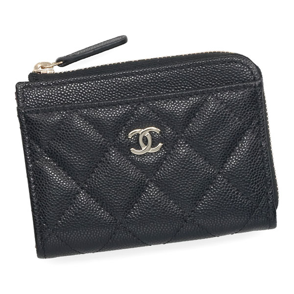 シャネル 財布  カードケース レディース CHANEL AP4893 B10583 C3906 ブラック シャンパンゴールド金具