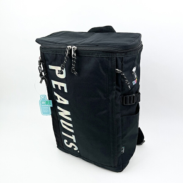 SNOOPY スヌーピー RE-PET ボックスリュック オーロラ ロゴ 旅行 修学旅行 スクール バッグ