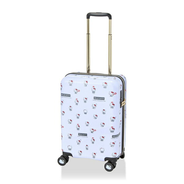 サンリオ ハローキティ ドリンクホルダー付き ジッパータイプ スーツケース  Sサイズ (ホワイト) Sanrio