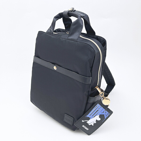 ムーミン おでかけ スクエアリュックサック バッグ ブラック