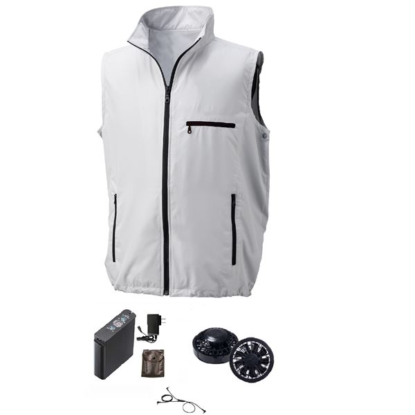 KU91830 空調服 R ポリエステル製 ベスト FAN2200B・RD9261・LIPRO2セット シルバー 5Lの通販はau PAY マーケット - 西新オレンジストア | au PAY ...