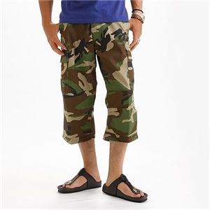 アメリカ軍 BDU クロップド カーゴパンツ 迷彩服 Lサイズ ウッドランド 7分丈 リップストップ レプリカ ミリタリーパンツ アメリカ軍 BDU クロップド カーゴパンツ 迷彩服 Lサイズ ウッドランド
