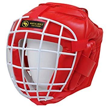 マーシャルワールドジャパン HG17S-JR-RD ヘッドガード金網面・ジュニア・赤【新ロゴでの手配となります】（沖縄・離島配送不可）