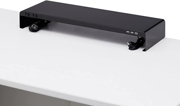 SANWASUPPLY サンワサプライ 電源タップ+USBポート付机上ラック ブラック(MR-LC202BKN)（沖縄・離島配送不可）