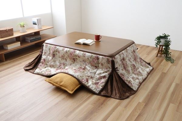 ジャカード織省スペースこたつ掛布団 長方形 ベージュ