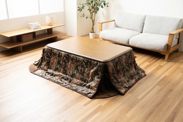 ジャカード織省スペースこたつ掛布団 長方形 ブラウン