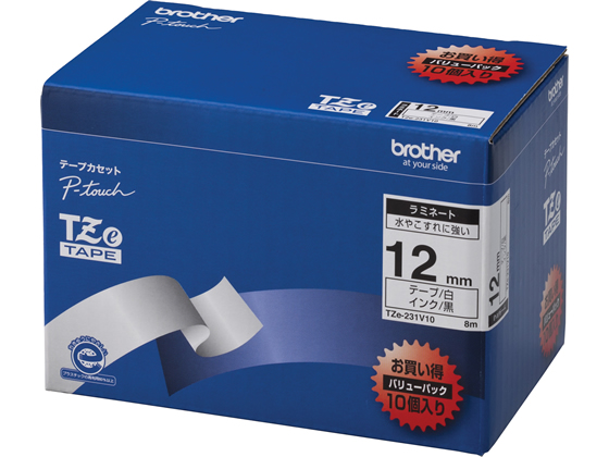 ラベル用ラミネートテープ12mm 白 ブラザー TZe-231V10