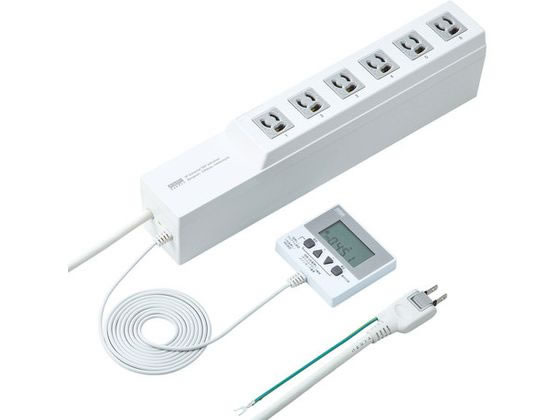 タイマー付きタップ(3P・6個口・3m) サンワサプライ TAP-RT1