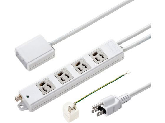 手元スイッチ付き抜け止めタップ 3P・4個口・3m サンワサプライ TAP-5433MGN2-3