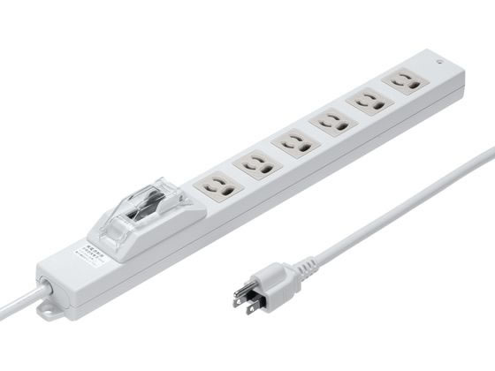 漏電ブレーカータップ(3P・6個口・5m) サンワサプライ TAP-BR36LN-5