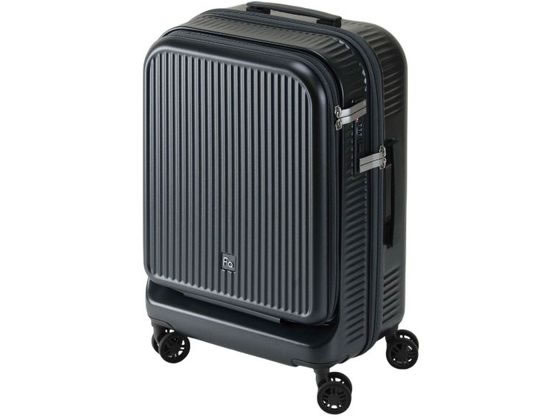 エンドー鞄/アウラ スーツケース フロントオープン 4輪キャリーS48cm ダークグレー