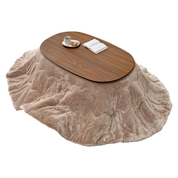 こたつ＋うす掛け布団　２点セット　アウロラ100メレンゲ ブラウン/ベージュ【アウロラ100BR+メレンゲKF2117-BE】