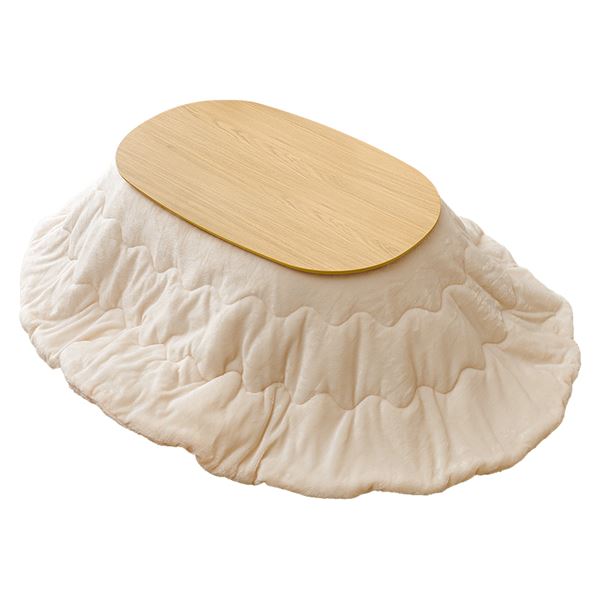 こたつ＋うす掛け布団　２点セット　アウロラ100メレンゲ ナチュラル/アイボリー【アウロラ100NA+メレンゲKF2117-IV】