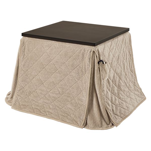 ダイニングコタツ＋うす掛け布団　２点セット　KOT-7311-80ポカ2S ダークブラウン/グレージュ【KOT-7311DBR-80+ポカFH80GG】