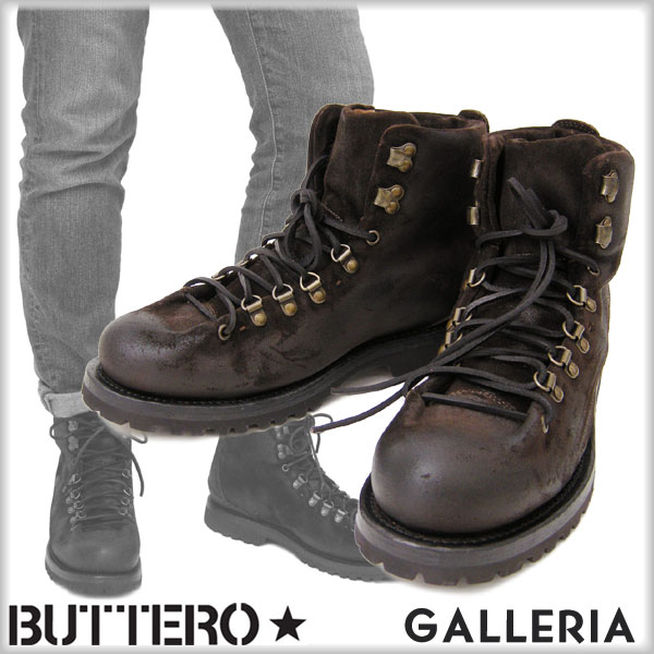 最大21％還元★6/13限定｜【商品レビューで＋5％】BUTTERO ブッテロ スエード トレッキングブーツ マウンテンブーツ 靴 メンズ ...