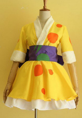 DK2407 けいおん!(K-ON!) 田井中 律（たいなか りつ）文化祭 最終回の浴衣 コスチューム、コスプレ 完全オーダーメイドも対応可能