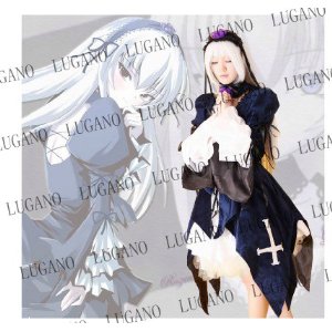 DK1841 ローゼンメイデン◆水銀燈 風 衣装＋ウイッグセット コスプレ衣装 完全オーダメイドも対応可能
