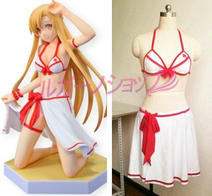 DK2533 ソードアート・オンライン アスナ 結城 明日奈（ゆうき あすな） ビキニ 風 コスプレ衣装 完全オーダーメイドも対応可能