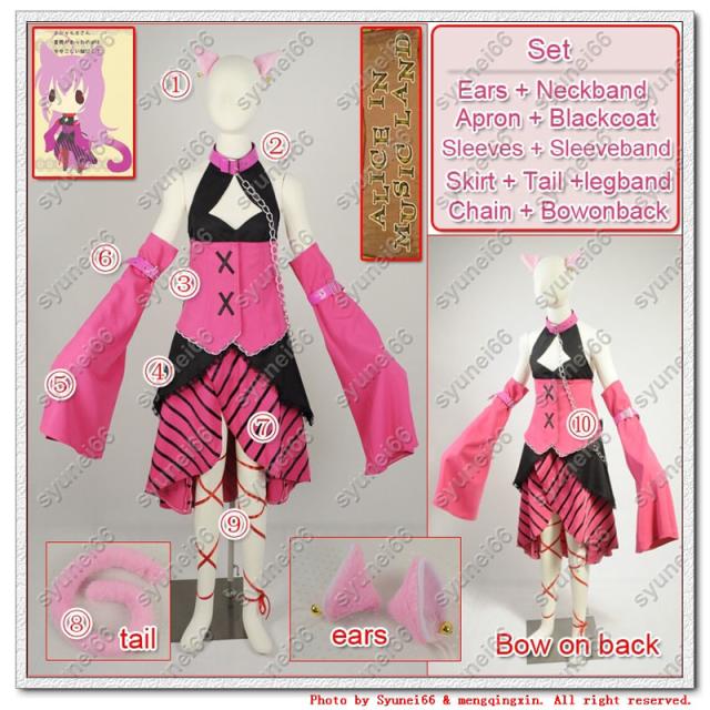 DK2049  VOCALOID♪初音ミク・Alice in Musicland/巡音ルカ コスチューム　完全オーダメイドも対応可能