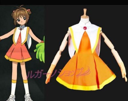 カードキャプターさくら☆木之本桜（きのもと さくら）　ドレス　風　コスプレ衣装 完全オーダーメイドも対応可能