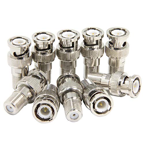 F BNC 変換 コネクタ 10個 BNCオス-Fメス BNCP 変換プラグ アダプタ 防犯カメラ 監視カメラ 同軸ケーブル CCTVなど 接続用 の通販はau PAY マーケット ...