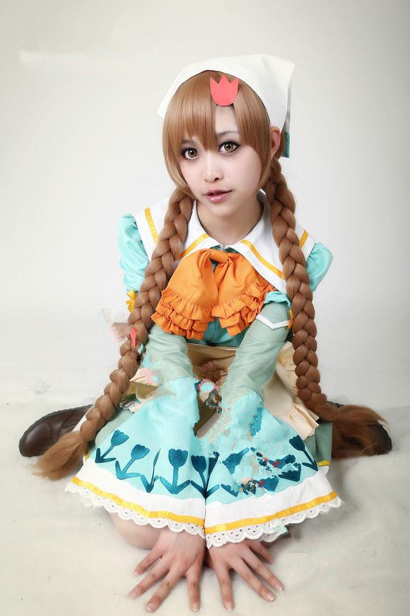 DK1596  シャイニング・ハーツ★アミル 風 衣装+ウイッグ　　コスプレ衣装　完全オーダメイドも対応可能