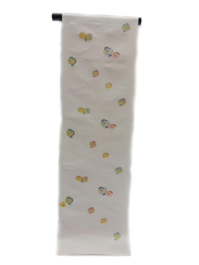 京都/西陣/名古屋◆正絹西陣名古屋帯◆薄いピンク地 小槌柄no7