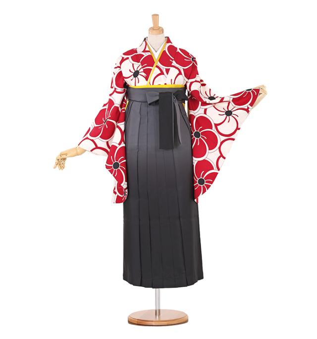 往復送料無料 全部揃って安心 大学 高校 小学生  2泊3日 卒業式袴 レンタル セット 白地 No.055-0085