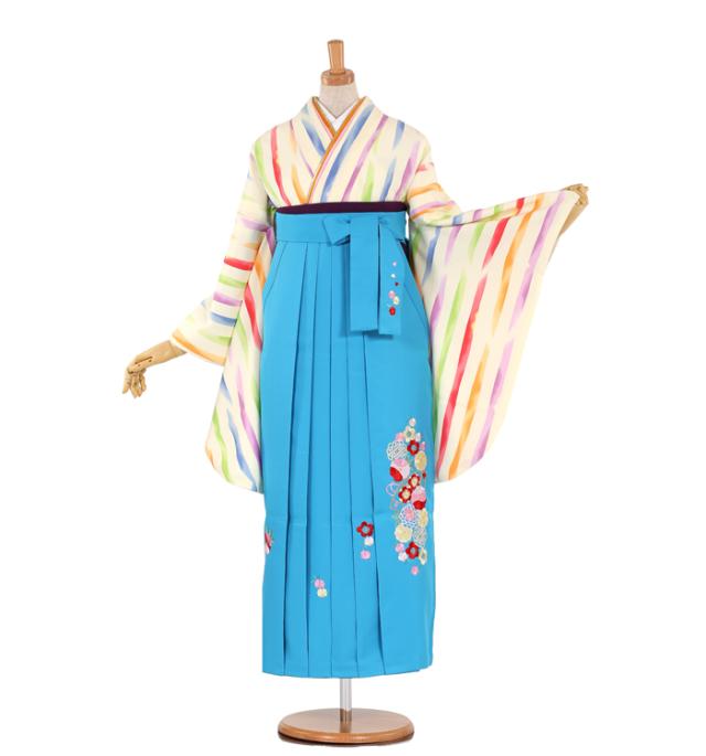 往復送料無料 全部揃って安心 大学 高校 小学生  2泊3日 卒業式袴 レンタル セット 白地 No.055-0140-S/M/L/2L/3L