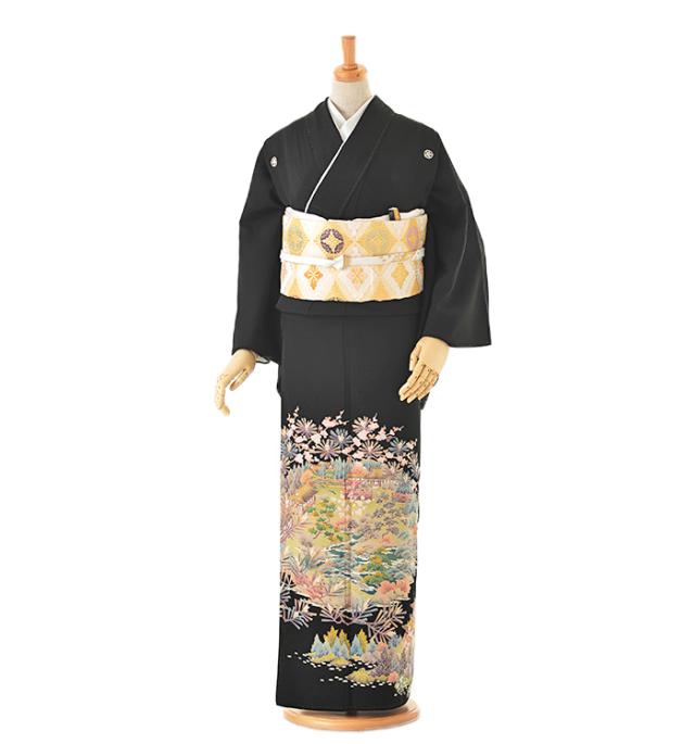 往復送料無料 2泊3日 レンタル 黒留袖 No.031-0586-Mサイズ