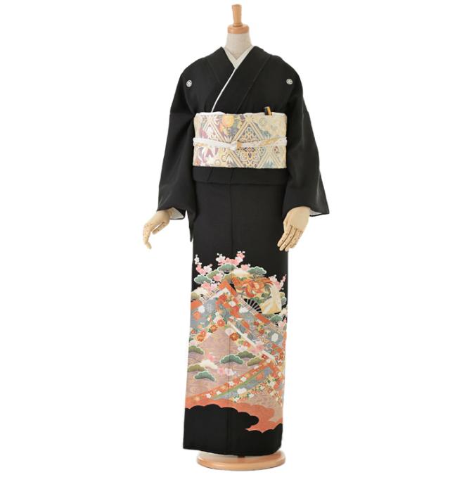 往復送料無料 2泊3日 レンタル 黒留袖 No.031-0080-L