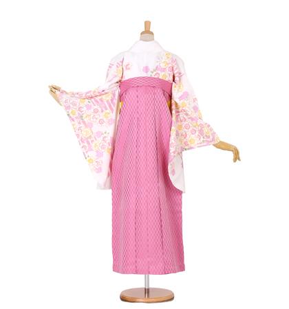 往復送料無料 全部揃って安心 大学 高校 小学生  2泊3日 卒業式袴 レンタル セット 白地 No.055-0068