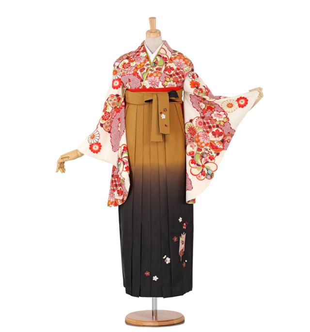 往復送料無料 全部揃って安心 大学 高校 小学生  2泊3日 卒業式袴 レンタル セット 白地 No.055-0045