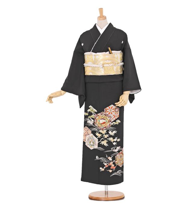 往復送料無料 2泊3日 レンタル 黒留袖 No.031-0320-Sサイズ